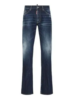 Dsquared2 Logo Patch Distressed Jeans - Navy Blue