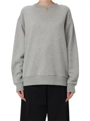 Valentino Garavani V Logo Plaque Crewneck Sweatshirt - Grey