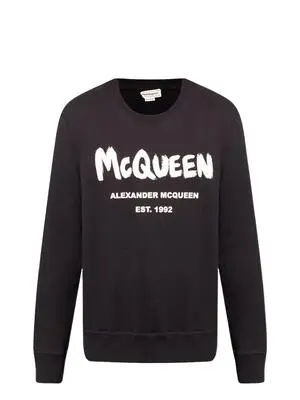 Alexander McQueen Graphic-print Crewneck Sweatshirt - Black