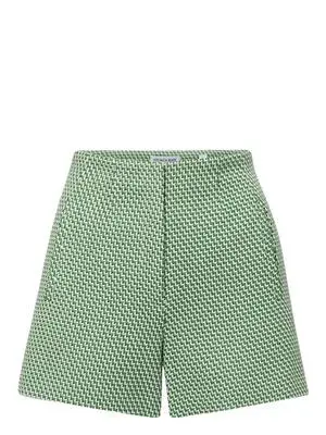 Veronica Beard Patterned Tailored Shorts - Green/cream