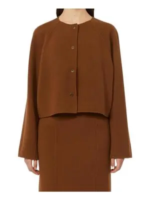 Max Mara Cropped Wool And Cashmere Jacket - Brown