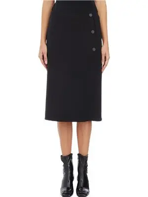 COURREGES Button-detail Midi Skirt - Black
