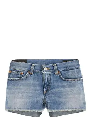 DONDUP Raw Edge Hem Denim Shorts - Blue