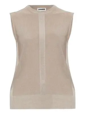 JIL SANDER Sleeveless Crew-neck Vest - Grey