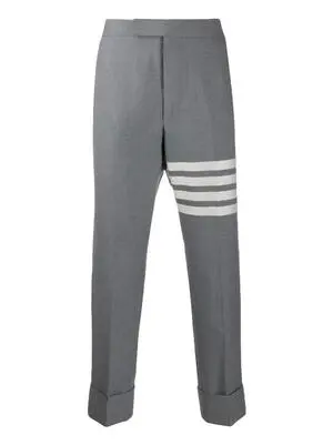 Thom Browne Thom Browne 4-Bar Striped Wool Trousers Medium Grey