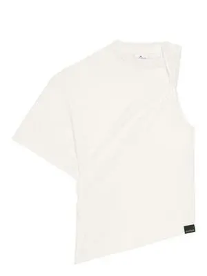 COURREGES Asymmetrical Short-sleeve T-shirt - White
