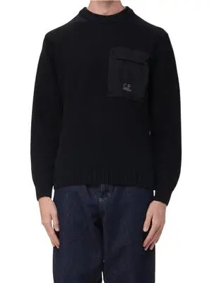 C.P. COMPANY Crewneck Jumper With Pocket Detail - Black
