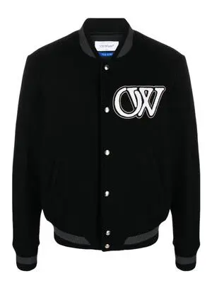 Off-White Off-White Bomber Jacket With Back Embroidery Black