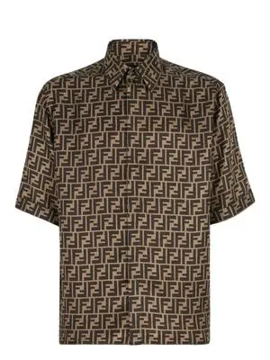 Fendi Ff Motif Short-sleeved Shirt - Black