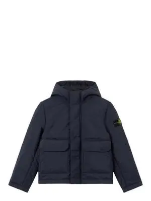 Stone Island Hooded Parka Jacket - Navy Blue