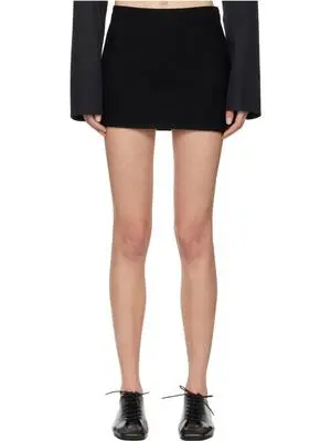RIER Walker Side-slit Wool Mini Skirt - Black