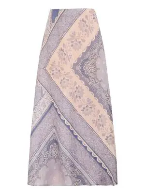 ZIMMERMANN Zimmermann Lucky Bias Skirt With Placement Print