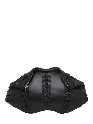 Alexander McQueen Manta Lace-up Clutch Bag - Black