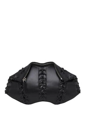 Alexander McQueen Manta Lace-up Clutch Bag - Black