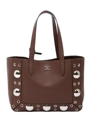 VALENTINO Valentino Metallic Eyelet Leather Tote Bag