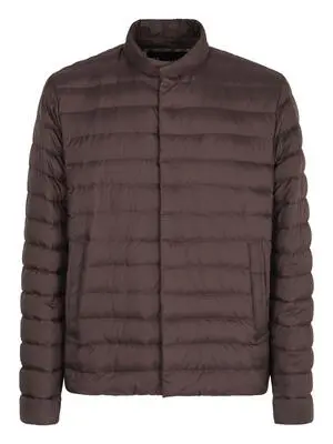 Herno Quilted Down Jacket With Stand Collar - Brown