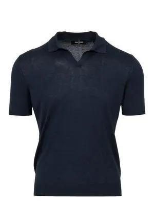 GRAN SASSO Skipper Short-sleeve Polo Shirt - Black