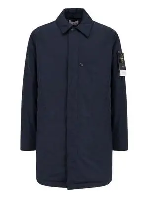 Stone Island Compass Patch Long Parka - Blue