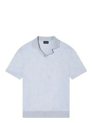 Giorgio Armani Logo Embroidered Polo Shirt - Grey