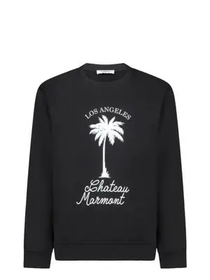 IH NOM UH NIT Crewneck Sweatshirt With Palm Print - Black