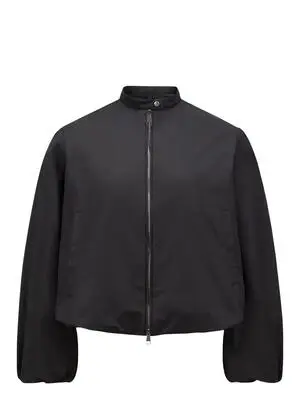 Moncler Logo Patch Zip-up Bomber Jacket - Black