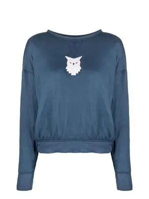 MAISON MARGIELA Owl Printed Crewneck Sweatshirt - Blue