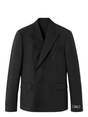 Versace Double-breasted Tailored Blazer - Black