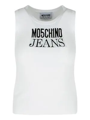 Moschino Sleeveless Ribbed Vest - White