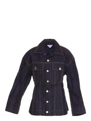 Bottega Veneta Crinkled Denim Jacket - Blue