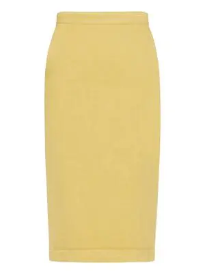 Max Mara High Waisted Midi Skirt - Mustard Yellow