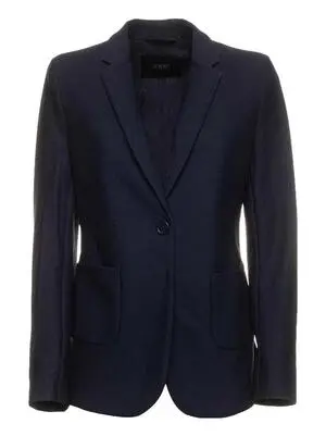 Seventy Dark Blue Textured Single-breasted Blazer - Black
