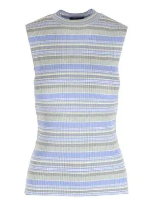Theory Ribbed Mock Neck Tank Top - Gray