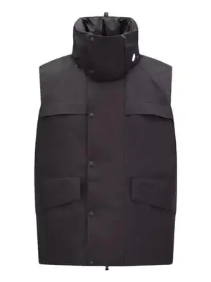 Moncler Vanil Down Gilet With Stand Collar - Black