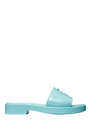 Tory Burch Tory Burch Eleanor Logo Plaque Jelly Slides Blue