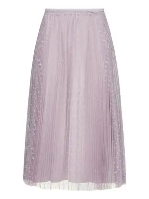 Red Valentino Tulle Polka Dot Flared Skirt - Pink