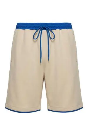 Gucci Web Drawstring Shorts With Contrast Piping - Nude
