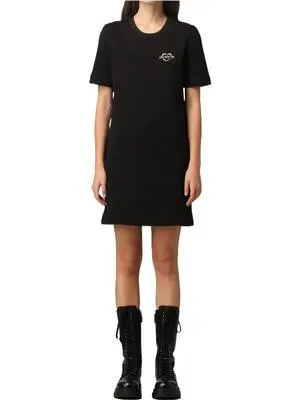 Moschino Round Neck Short-sleeved Dress - Black