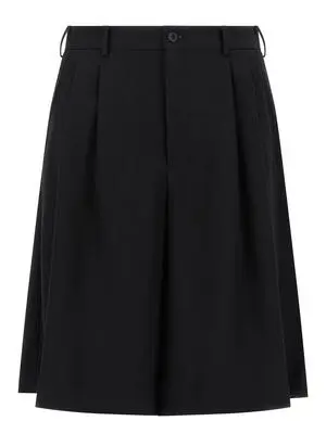 Comme Des Garçons Wide-leg Tailored Shorts - Black