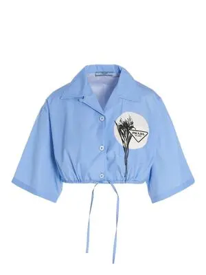 PRADA Prada Cropped Floral Print Shirt