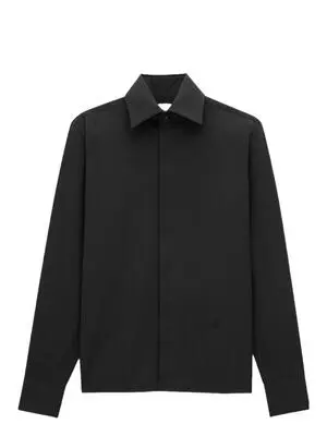 Saint Laurent Cassandre Buttoned Straight Hem Shirt - Black