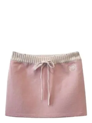 Balenciaga Logo-embroidered Mini Skirt - Pink  White