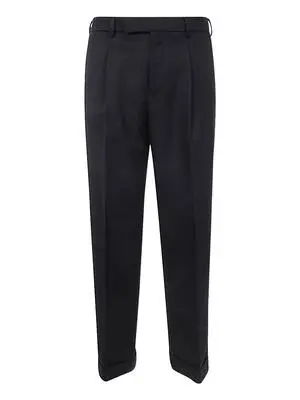 PT TORINO Pleat-detail Trousers - Black