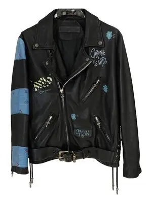 Chrome Hearts Leather Biker Jacket - Black