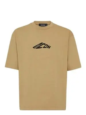 Dsquared2 Icon Logo Printed Crewneck T-shirt - Khaki