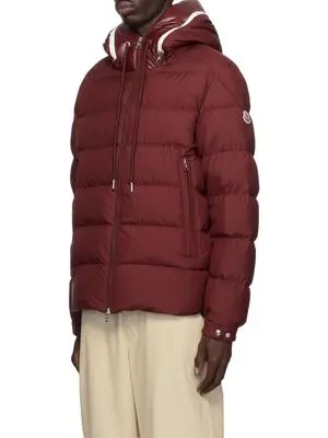 Moncler Logo Patch Padded Down Jacket - Red