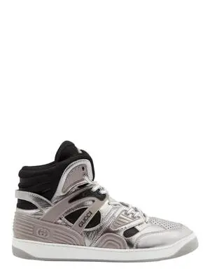 Gucci High Top Sneakers With Interlocking G Detail Gray