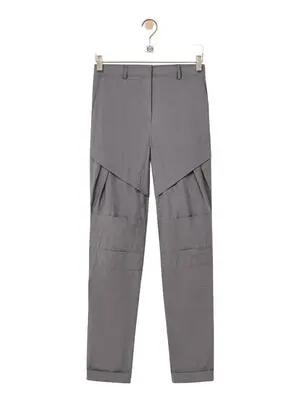 Loewe Pleated Cotton Trousers - Gray