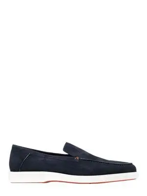 Santoni Almond Toe Slip-on Loafers - Black