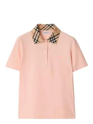 Burberry Checked Collar Polo Shirt - Bouquet