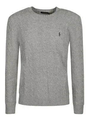 Polo Ralph Lauren Cable-knit Jumper With Embroidered Pony - Gray